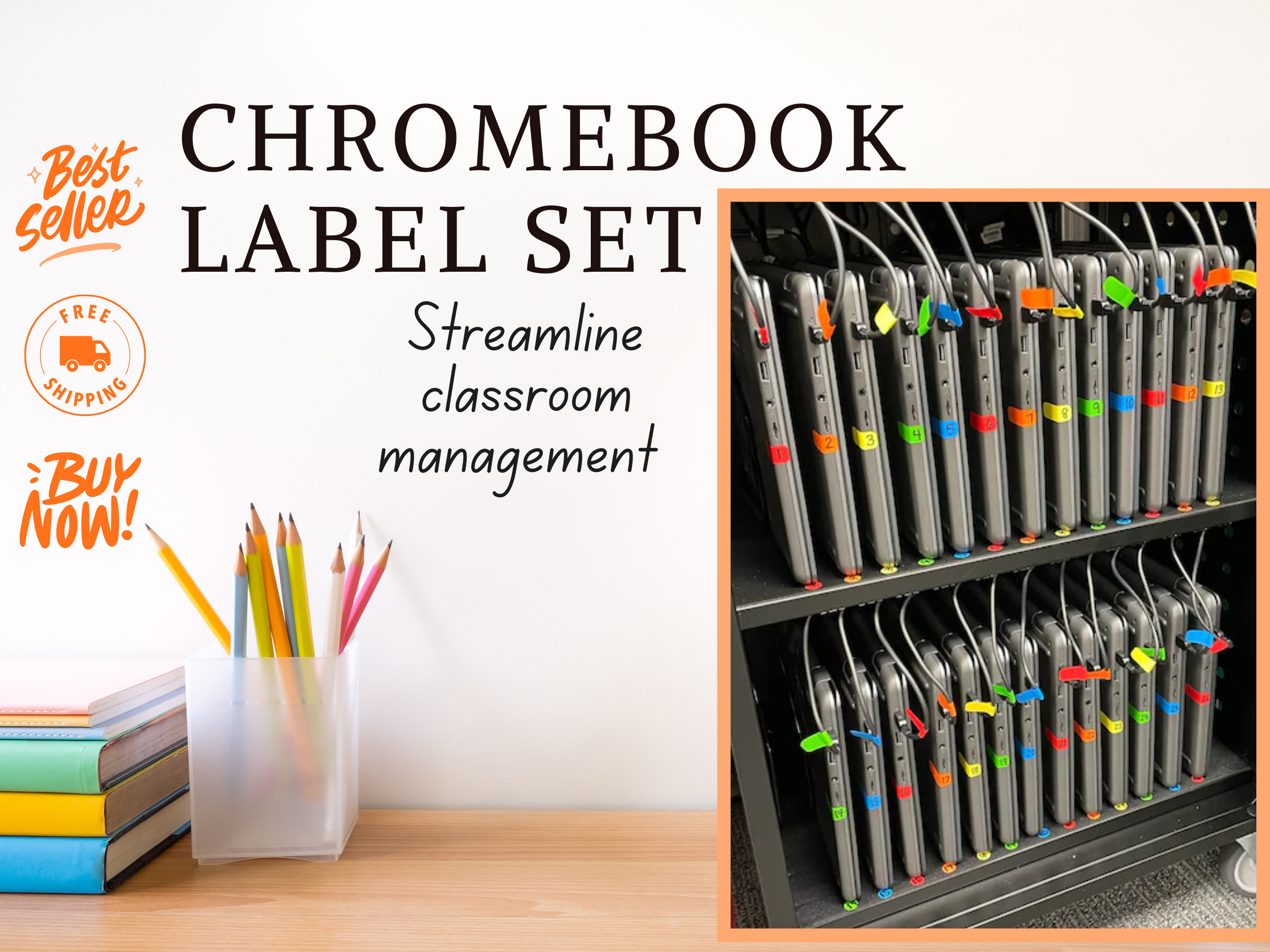 Chromebook Labels for Classroom Organization I Teacher Tech Tags ...